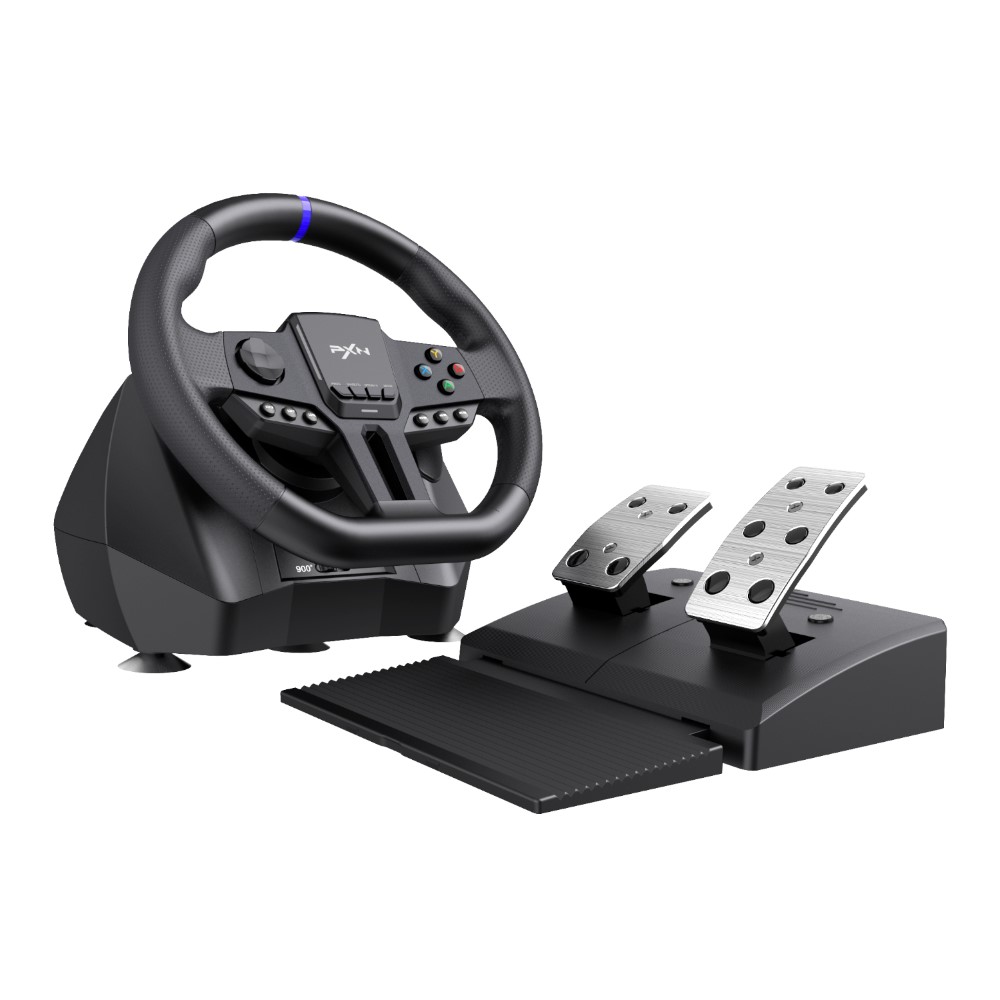 PXN V900 Gen2 Gaming Steering Wheel with 2 Pedals – Black 900 & 270 ...